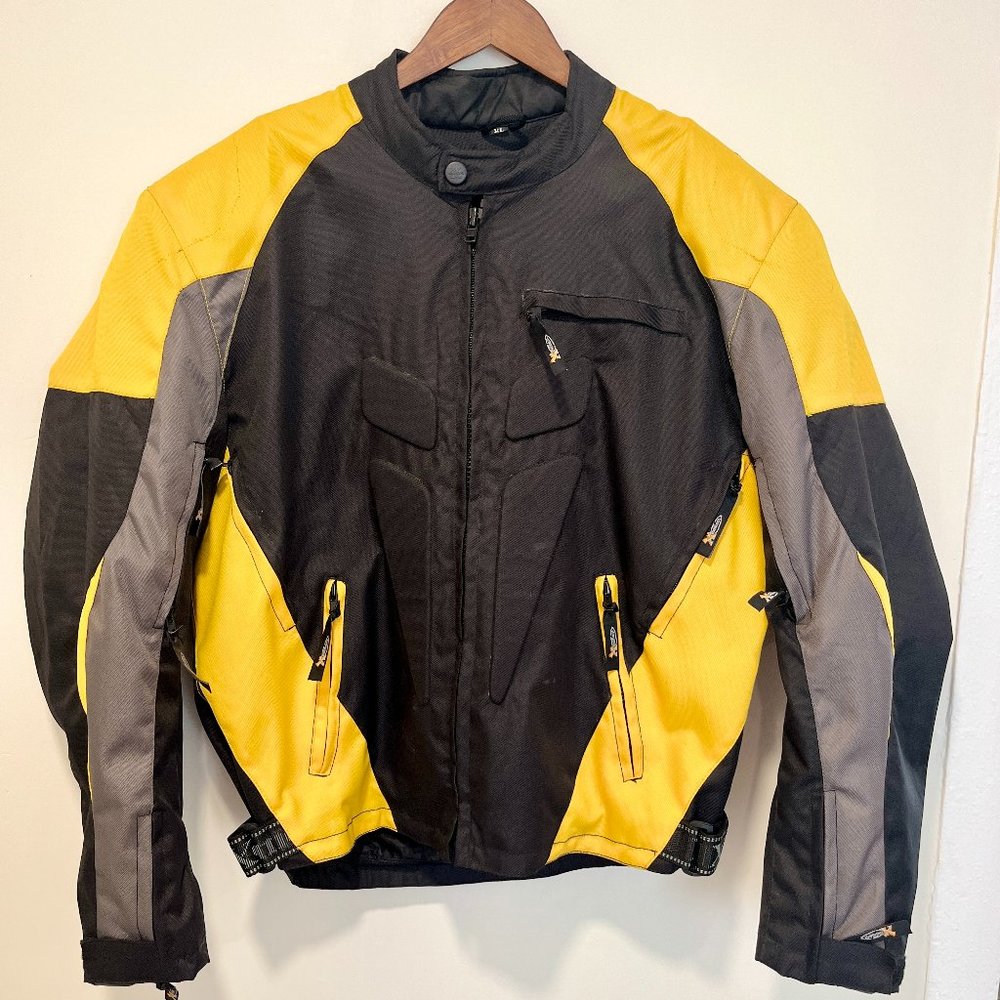 Xelement Yellow And Black Padded Motorcycle Jacket Me… - Gem